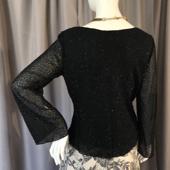 Talbots | Tops | 8 Petite Talbots Black Beaded Blouse | Poshmark